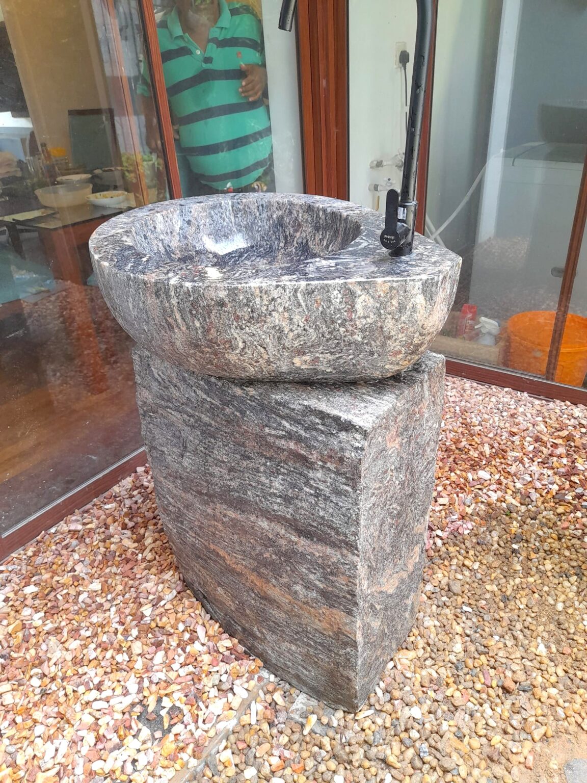 Stone Wash Basin with Stone Holder – Monolith